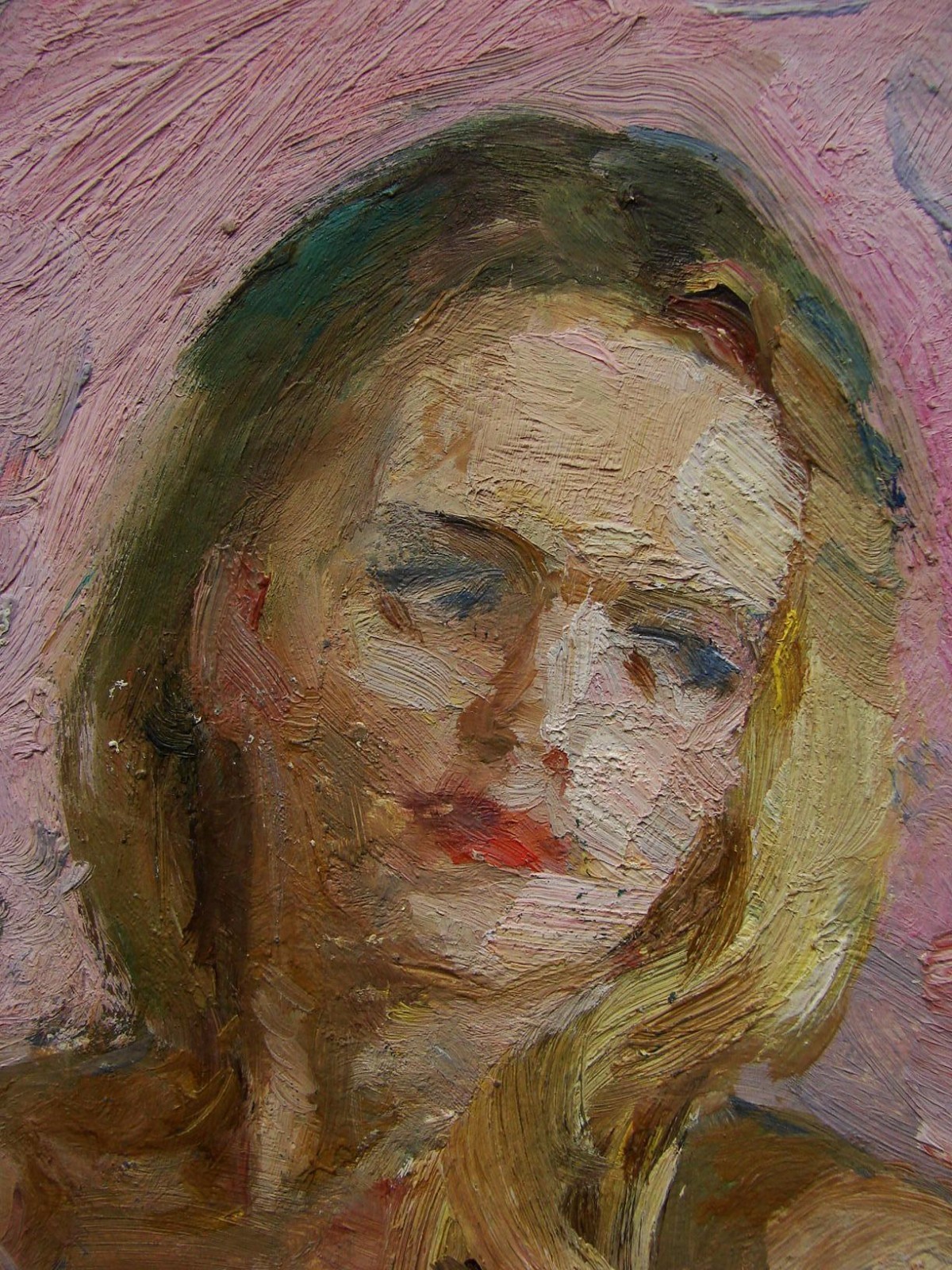 Ukrainian Soviet Oil Painting female portrait nude woman impressionism ...