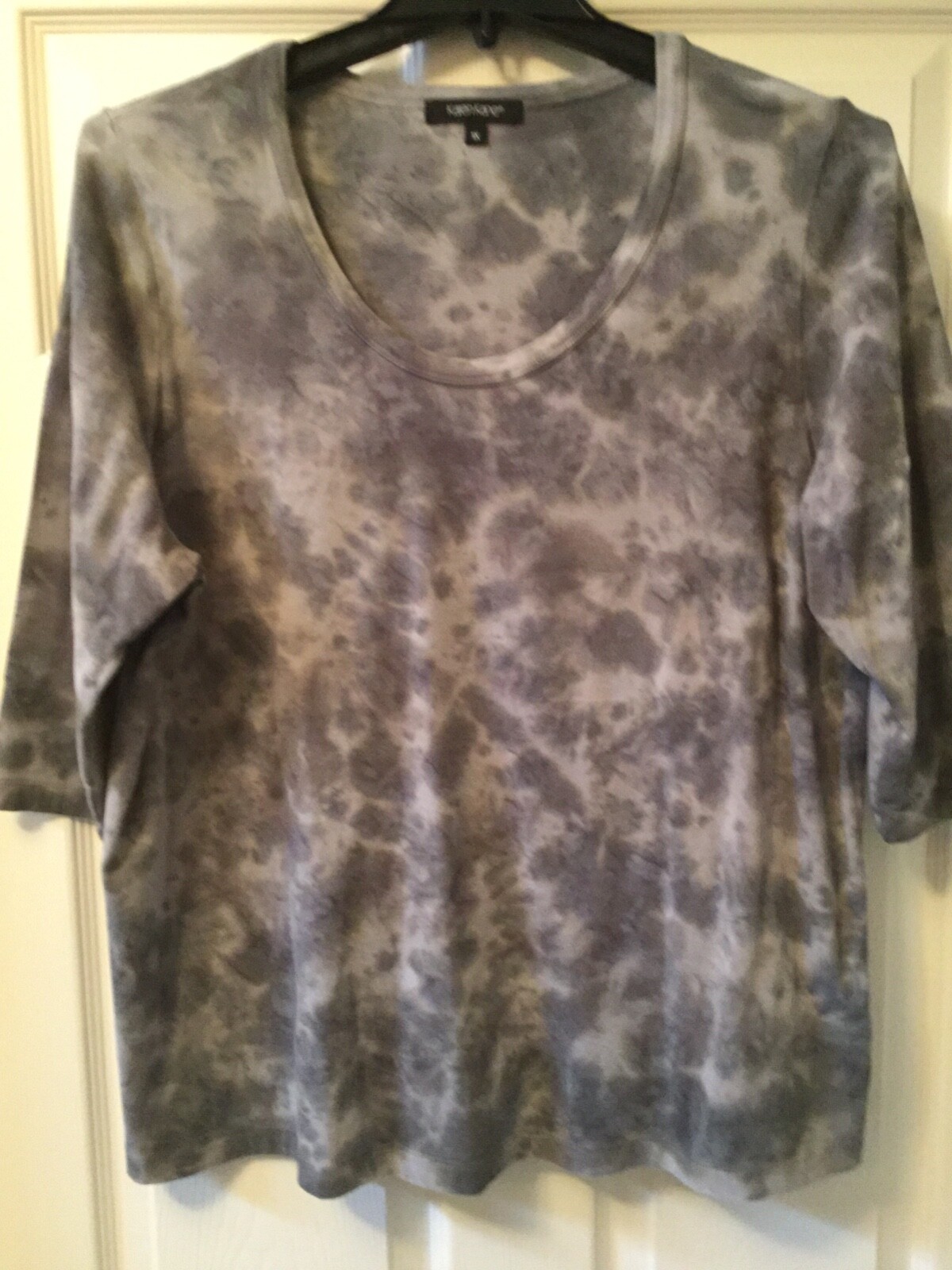 Lot of 2 - Karen Kane Gray tie dye top and Sigrid Olson pale orange top ...