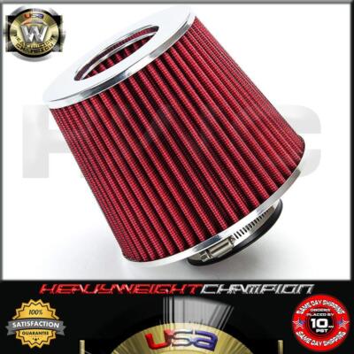 JDM Red 3" in 76mm Cold Air Intake Cone Filter for Short Ram Turbo ...