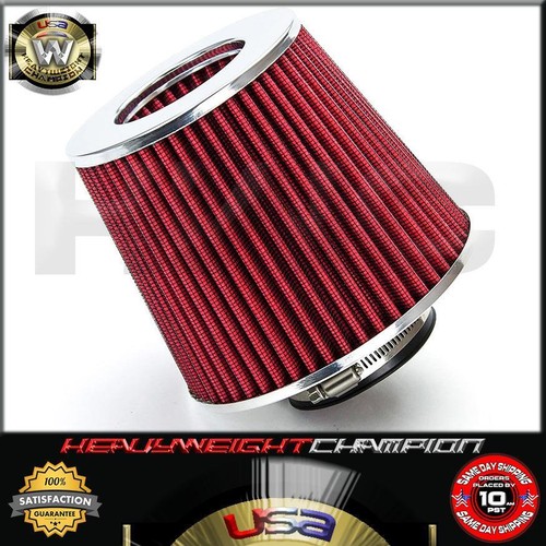 JDM Red 3" in 76mm Cold Air Intake Cone Filter for Short Ram Turbo ...