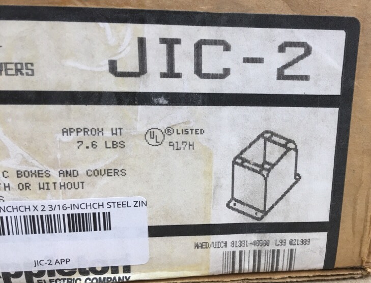 JIC-2 APPLETON 4-INCHCH X 4-INCHCH X 2 3/16-INCHCH STEEL ZINC SURFACE ...
