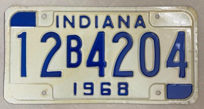 Indiana 1968 CLINTON COUNTY License Plate HIGH QUALITY # 12B4204 | eBay
