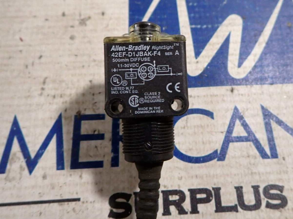Allen Bradley 42EF-D1JBAK-F4 Ser A RightSight Diffuse Photoelectric ...