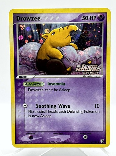 Drowzee 54/109 EX Team Rocket Returns Reverse Holo Stamped Pokemon TCG ...