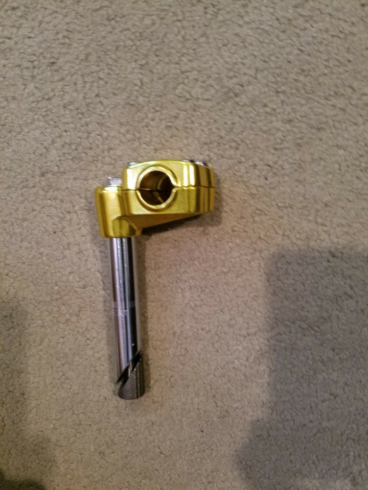 BMX FREESTYLE BICYCLE GOOSENECK STEM 21.1mm GOLD ANODIZED,CRUISER ...