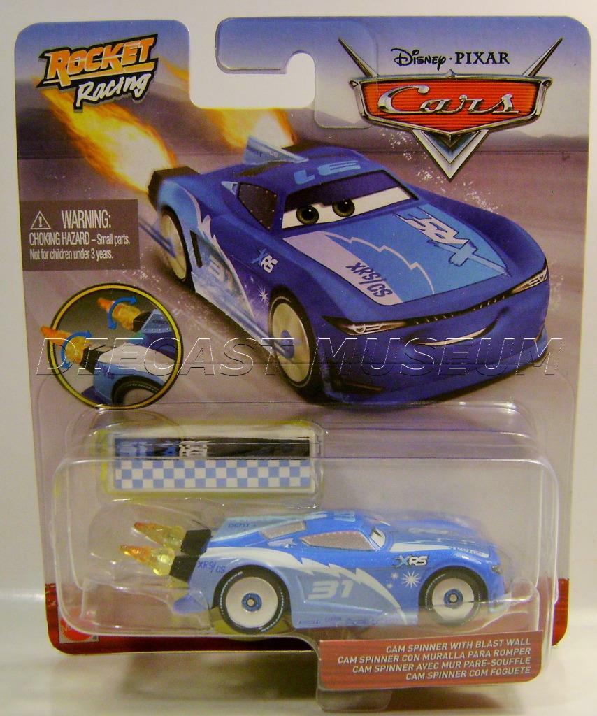 DISNEY PIXAR CARS XRS ROCKET RACING CAM SPINNER & JACKSON STORM w BLAST ...