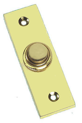 Polished Brass Plain Rectangular Victorian style Door Bell Push ...