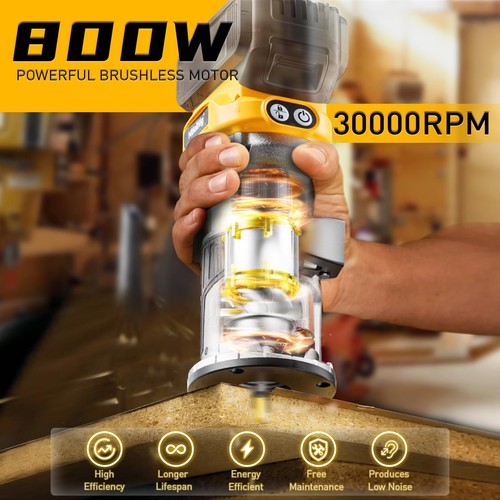 Cordless Compact Router for DeWalt 20V Battery (Bare Tool), 6 Variable ...