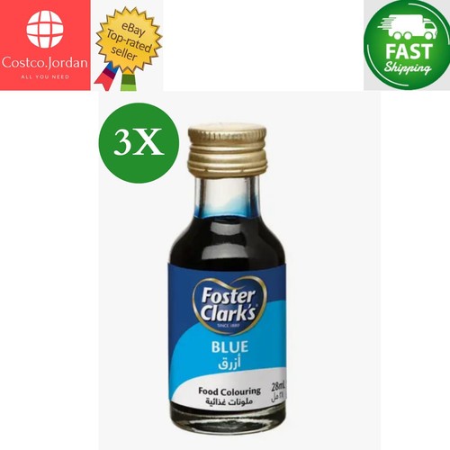 3 flacons X Foster Clark's Food Color Blue HALAL ( 28 ml )⭐LIVRAISON ...