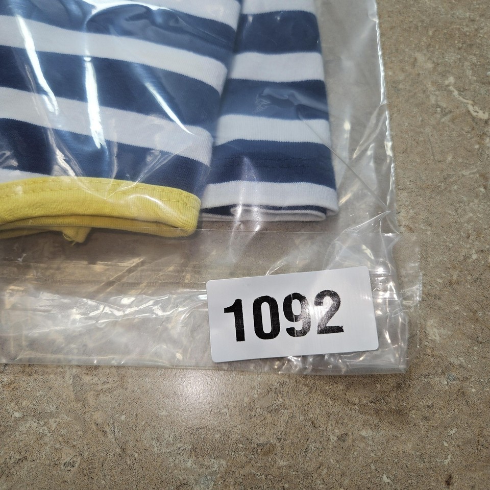 RuffleButts Dress Girls 7 Navy White Stripe Yellow Flower Long Sleeve ...