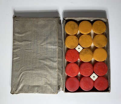 Vintage 30 ROYAL BRAND RED & BUTTERSCOTCH SWIRLED BAKELITE CHECKERS ...