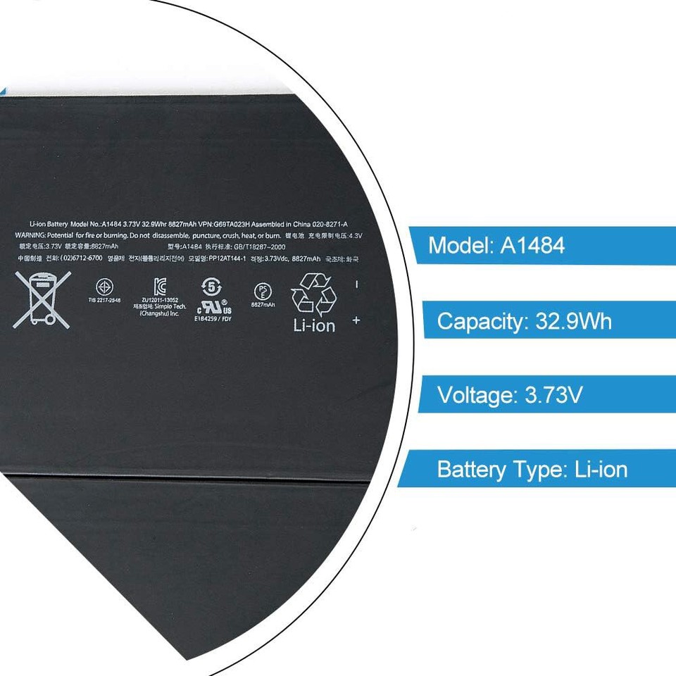 For Apple iPad 9th Gen 2021 A2602 A2603 A2604 A2405 Li-ion Battery ...