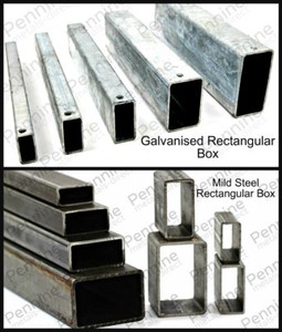 Mild Steel/Galvanised Steel RECTANGULAR Box Section Special lengths cut ...