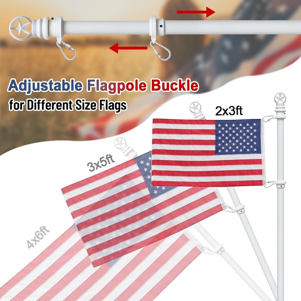 Flag Pole - Tangle Free American Flag with Pole with 3x5 US Flags fo ...