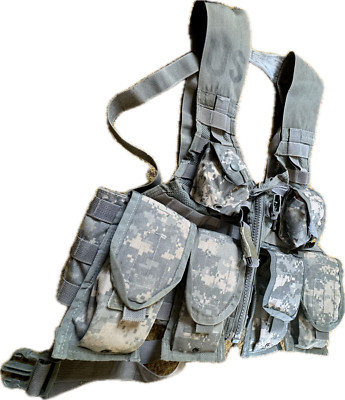 USGI Fighting Load Carrier Vest 7 Pc Kit w/ 6 MOLLE Pouches ACU UCP US ...