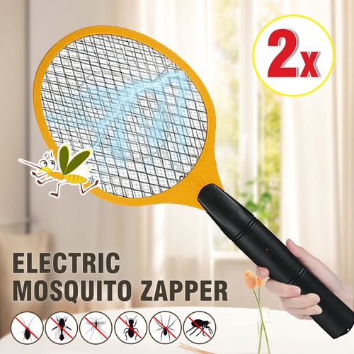 2PCS Electric Bug Zapper Tennis Racket Mosquito Swatter Insects ...
