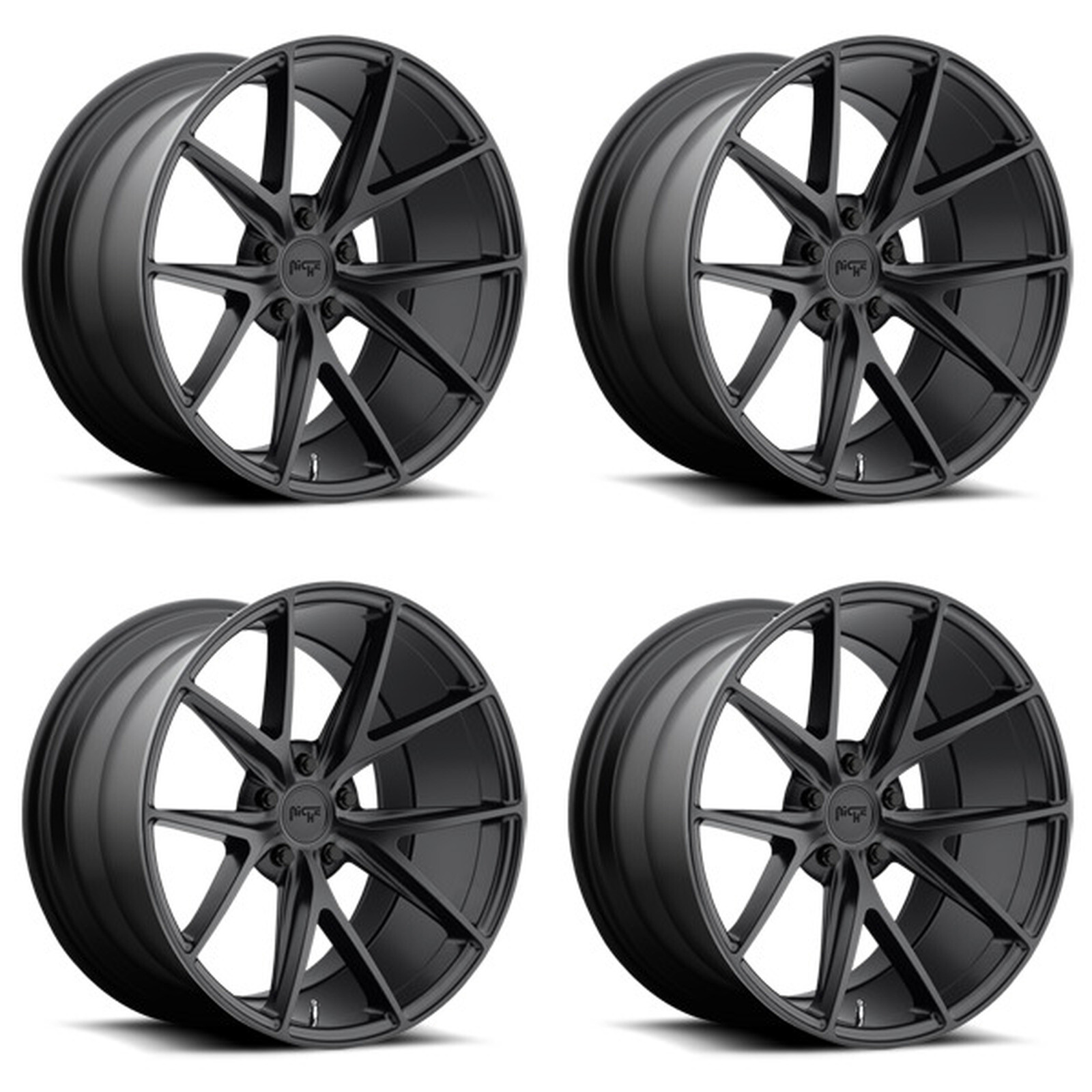 4x Niche 17" Misano M117 Wheels Matte Black 17x8 5x4.5 / 5x114.3 +40mm ...
