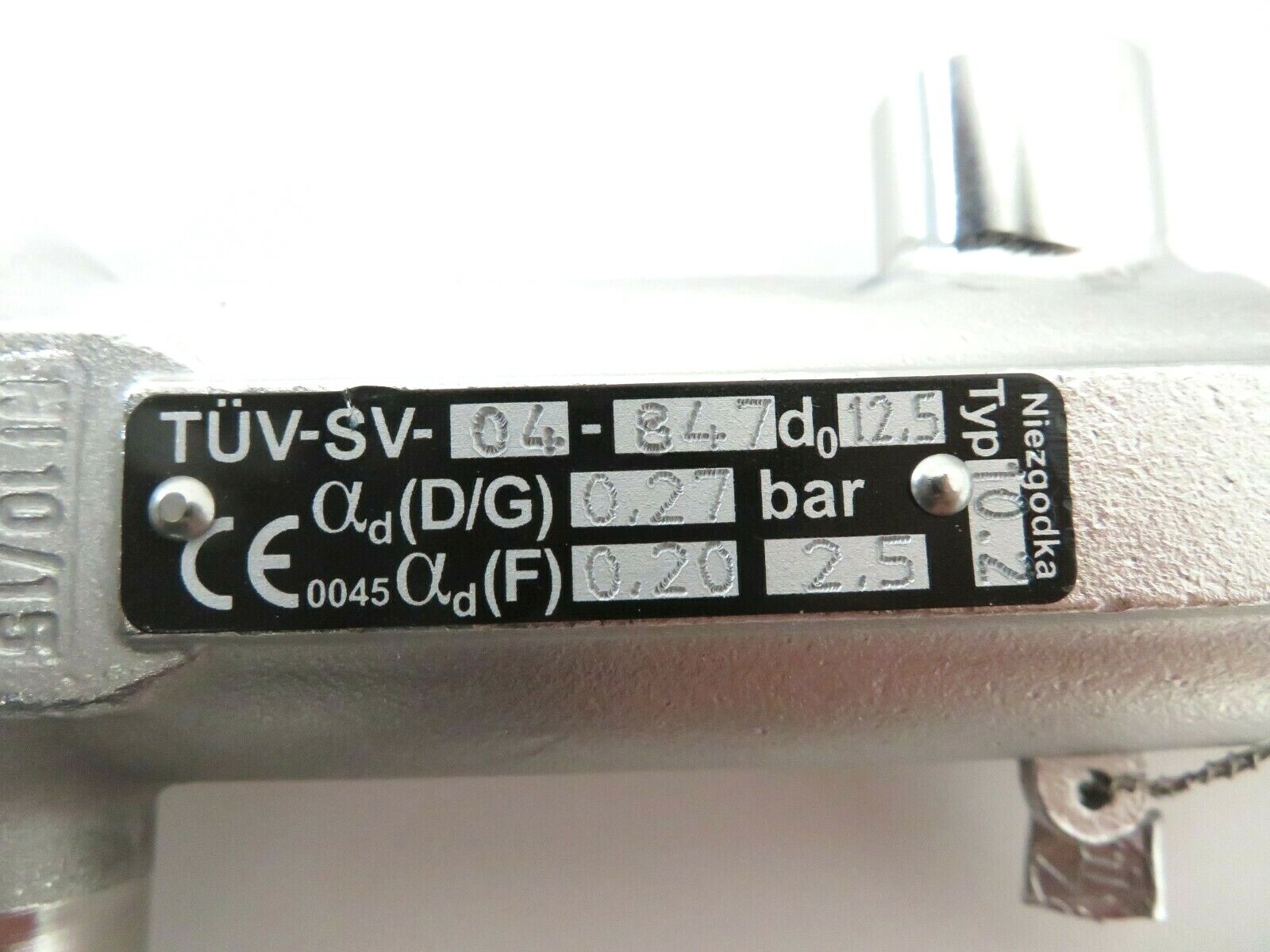 TUV-SV-04-847 Type 10.2 Stainless Steel Tri-Clamp Sanitary Relief Valve ...