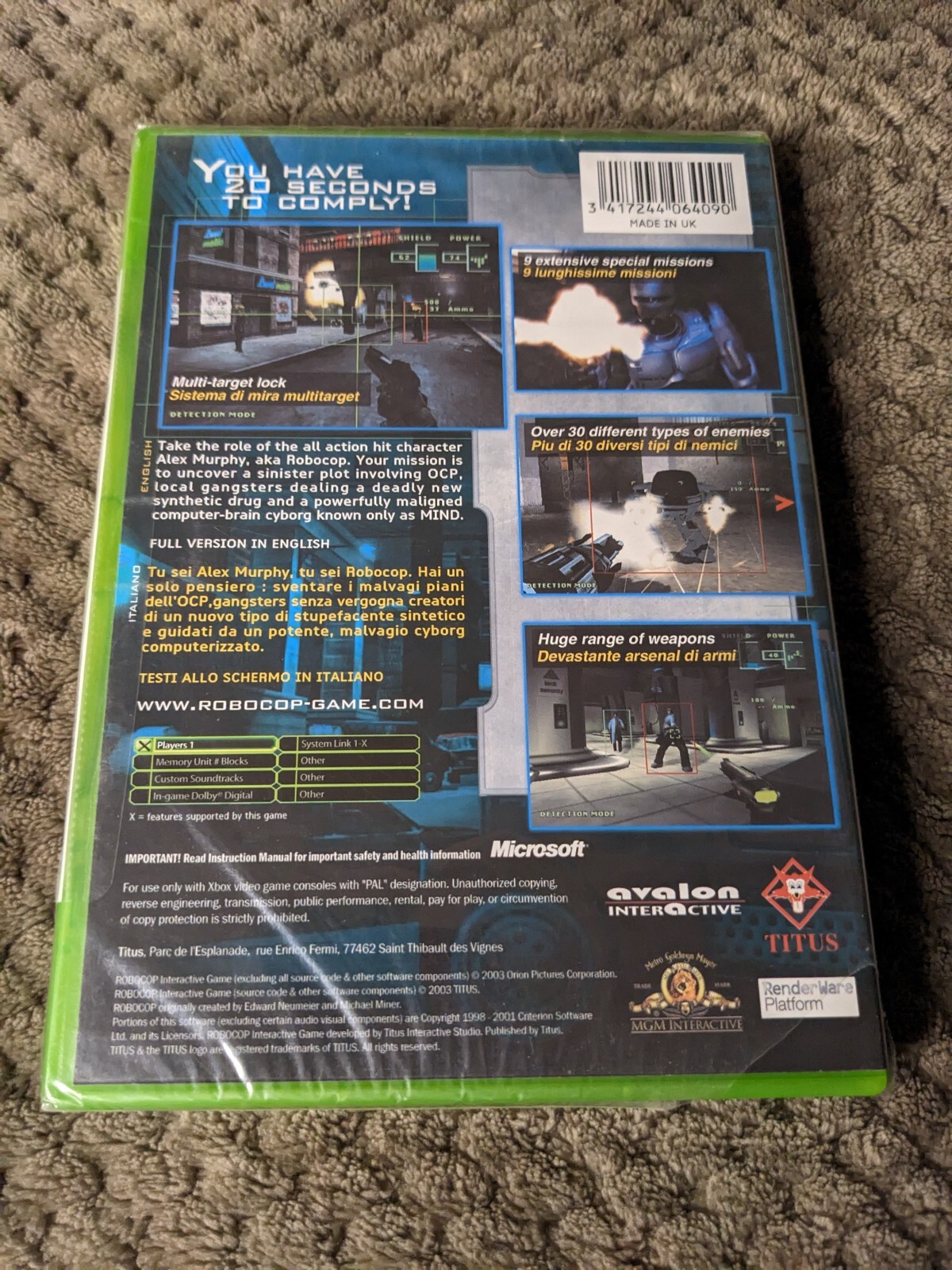 RoboCop (Microsoft Xbox, 2003) for sale online | eBay