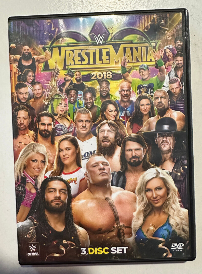 WWE DVD WRESTLEMANIA 2018 3 DISC SET BROCK LESNER ROMAN REIGNS ...