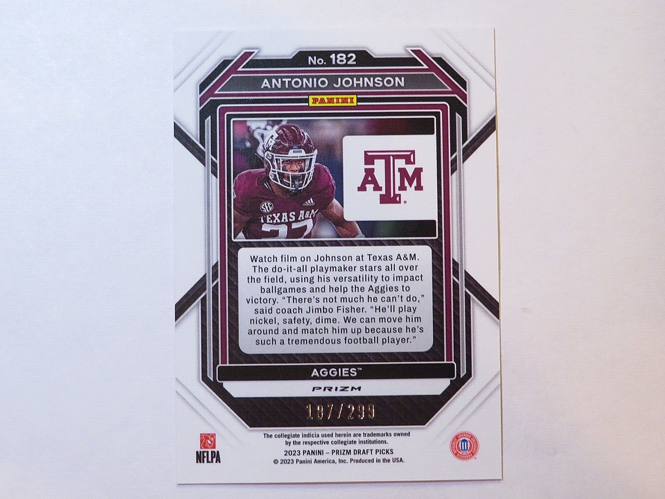 2023 Panini Prizm Draft Picks Antonio Johnson Red Rookie Card Jaguars ...