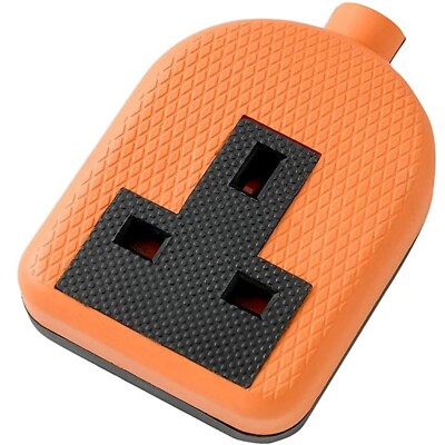 13A SINGLE EXTENSION TRAILING SOCKET RUBBER BLOCK 1 GANG ORANGE IMPACT ...