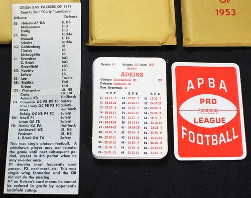 APBA 12-Team Great Teams of the Past Football Game Lot/Set | eBay