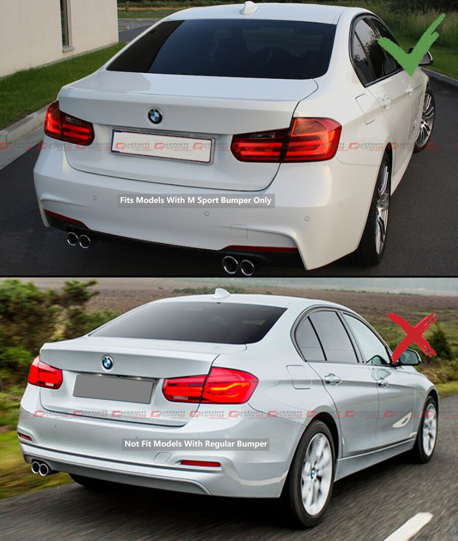 FOR 2012-18 BMW F30 F31 M SPORT MP STYLE QUAD EXHAUST TIP REAR BUMPER ...