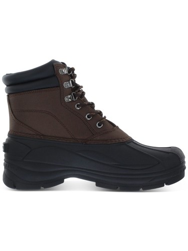 WEATHERPROOF VINTAGE Mens Black Mixed Media Joe Toe Platform Duck Boots ...