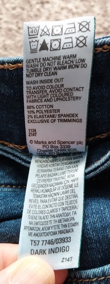 M&S Marks & Spencer women's Size UK 14 Blue Straight Leg Jeans | eBay UK