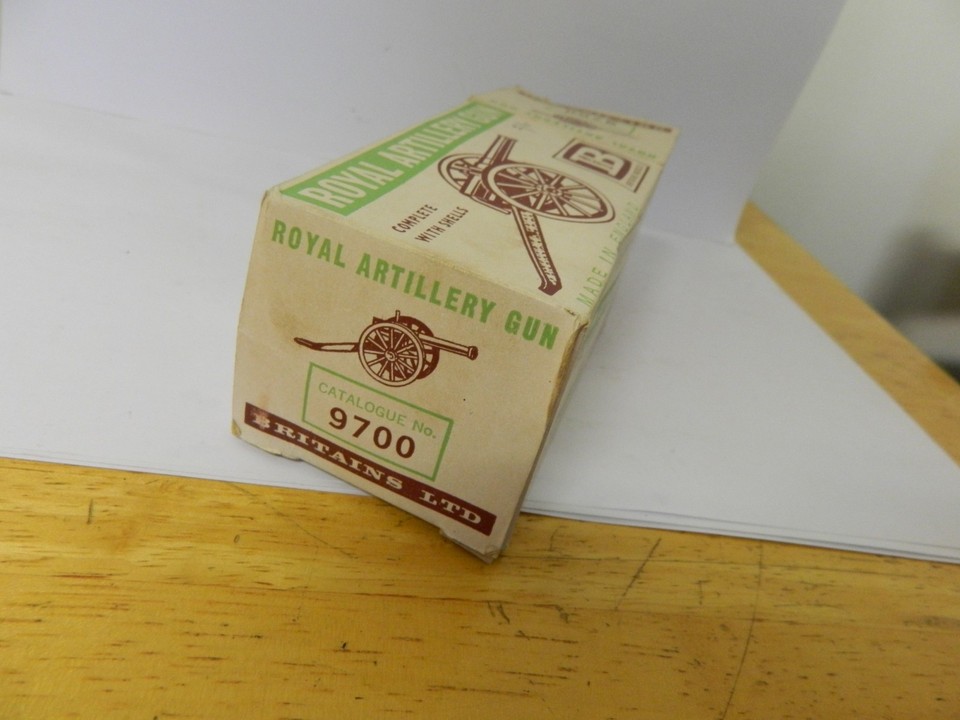 VINTAGE BRITAINS LEAD SOLDIERS ROYAL ARTILLERY GUN 9700 CANNON MIB ...