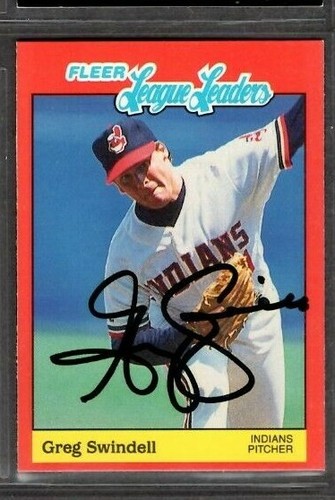 1989 Fleer #38 Greg Swindell Cleveland Indians Baseball Signed ...