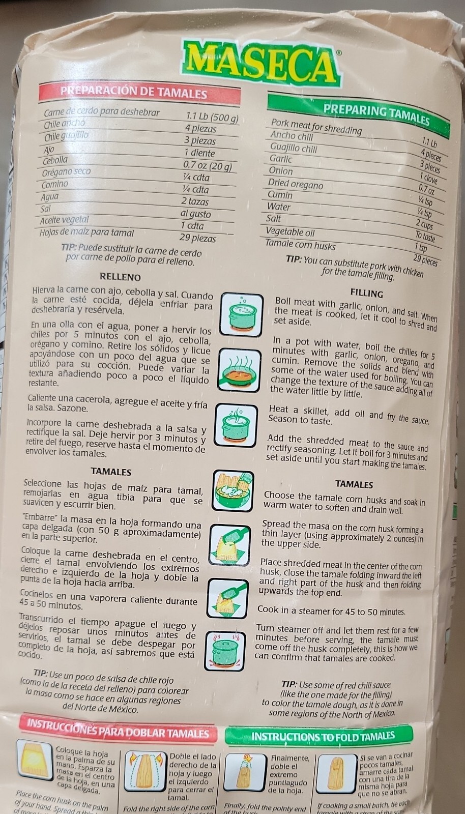 Maseca Instant Masa for Tamales Corn Mix 4.4 LB for sale online | eBay