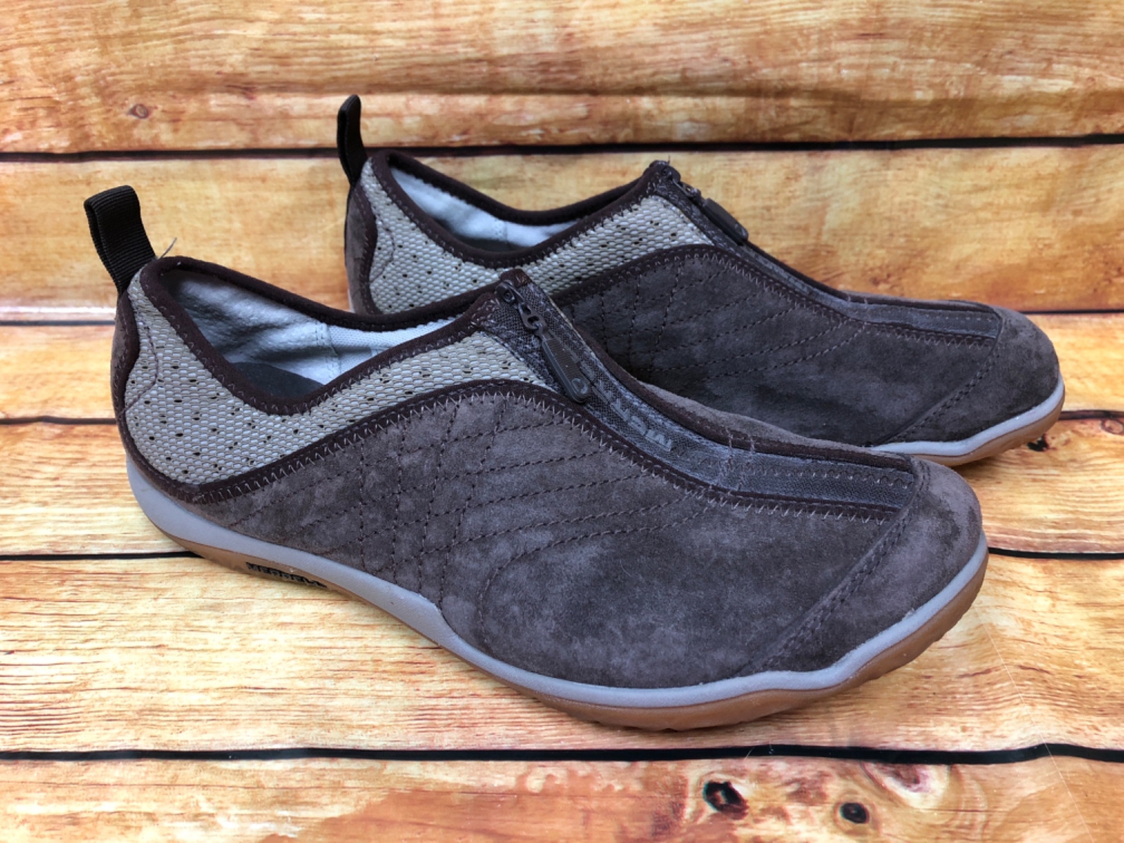 Merrell Lorelei Espresso Leather Front Zip Shoes J687… - Gem