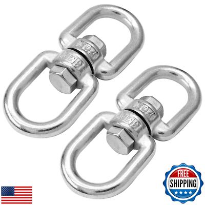 Bonsicoky M8 Double Ended Swivel Hook, 304 Stainless Steel Eye to Eye ...