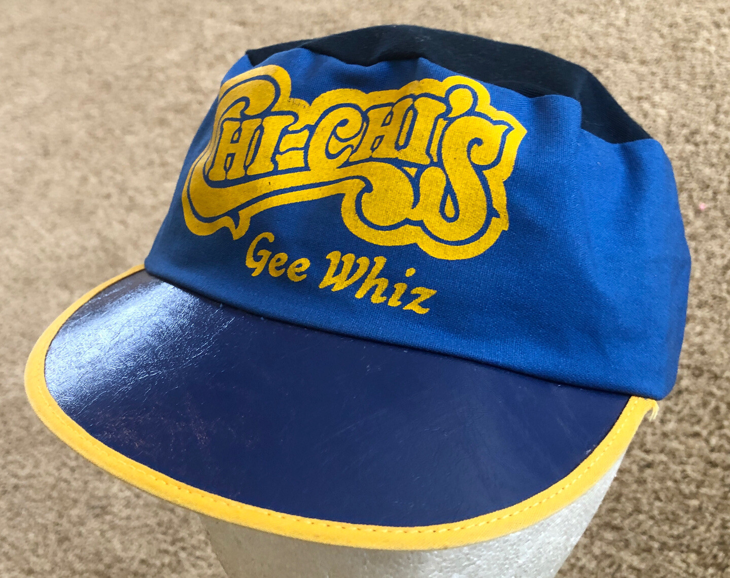 Chi-Chi’s GEE WHIZ Painters Hat Cap vtg Restaurant Swag MERCH Blue ...