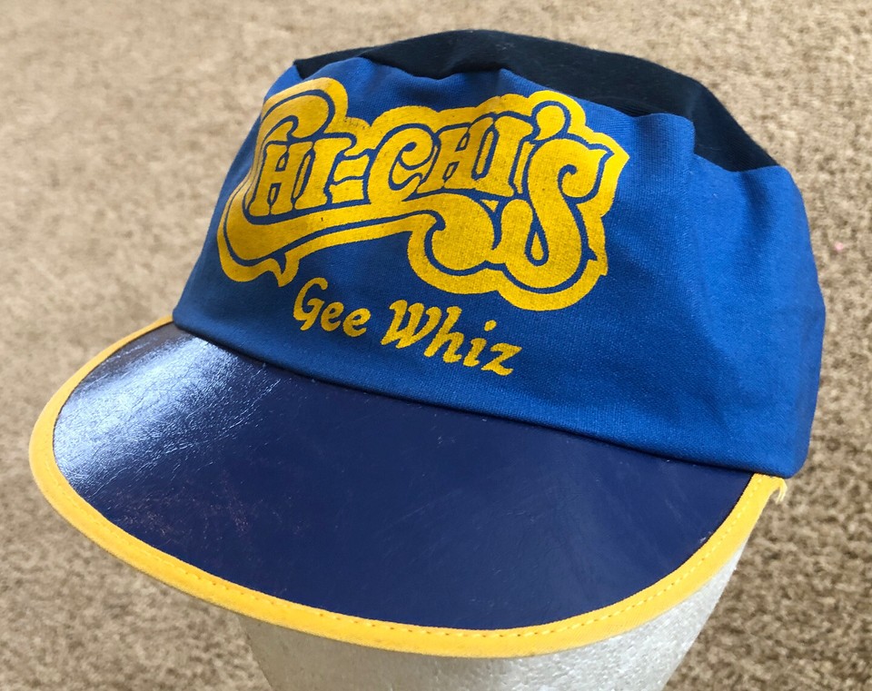 Chi-Chi’s GEE WHIZ Painters Hat Cap vtg Restaurant Swag MERCH Blue ...
