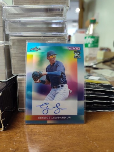 George Lombard Jr 2023 Leaf Vivid Baseball Rookie Auto 1/1 Yankees | eBay