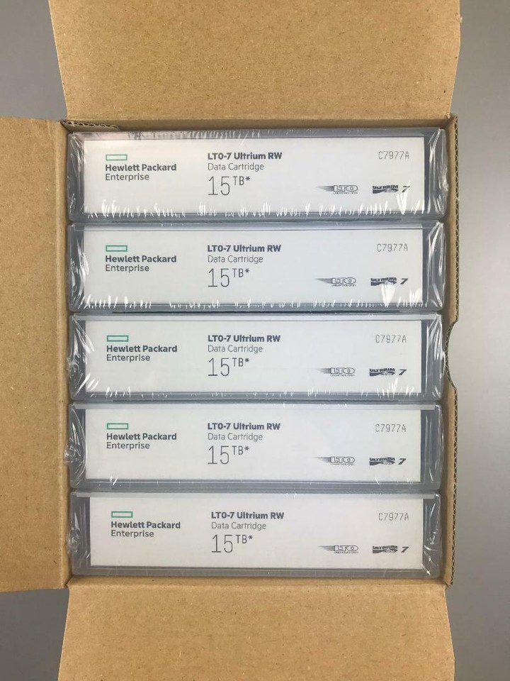 HP/ HPE LTO-7 Tape C7977A (5 PACK) Backup Cartridge 6TB/15TB - Brand ...
