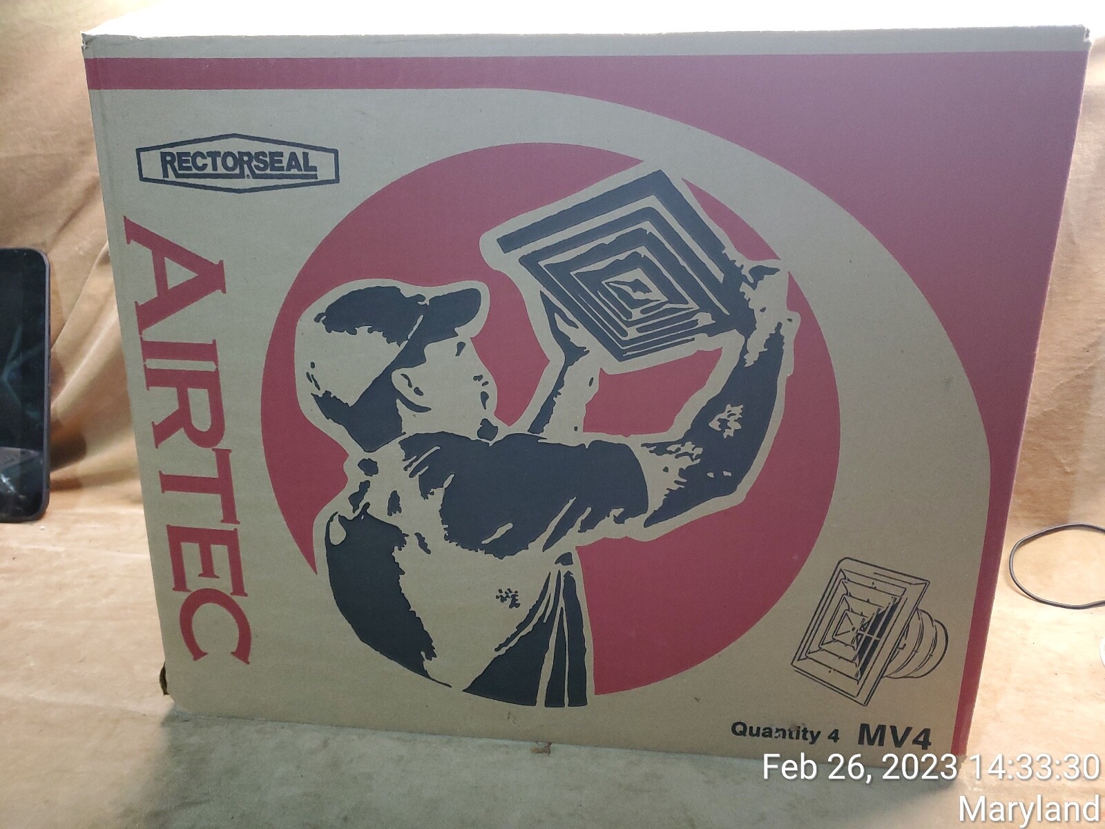 RectorSeal 81914 AirTec MV4 Ceiling Diffuser with 4-Way Grille lot of 4 ...