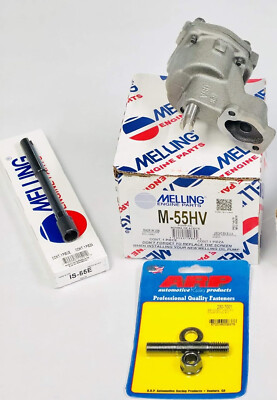 Chevy High Volume Oil Pump, Mounting Stud & Steel Drive Rod 283 305 327 ...