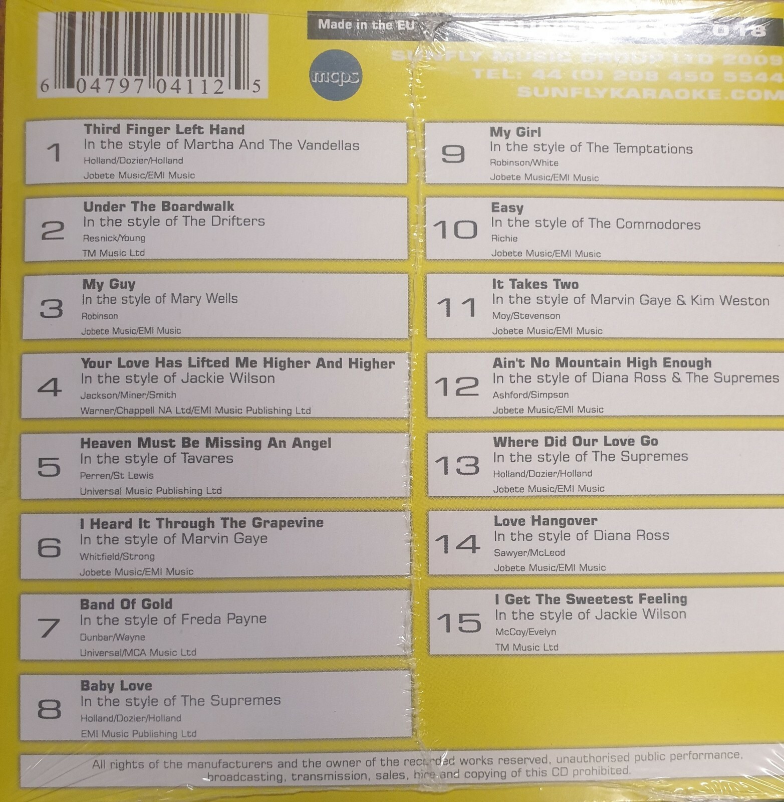 Sunfly Hits Karaoke Disc Vol 018 Motown SF018 - CDG Disc | eBay UK