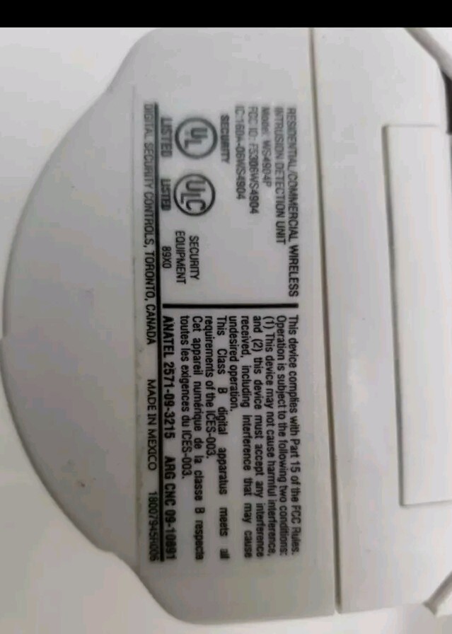 DSC WS4904P Wireless Motion Sensor - White 608729684640 | eBay