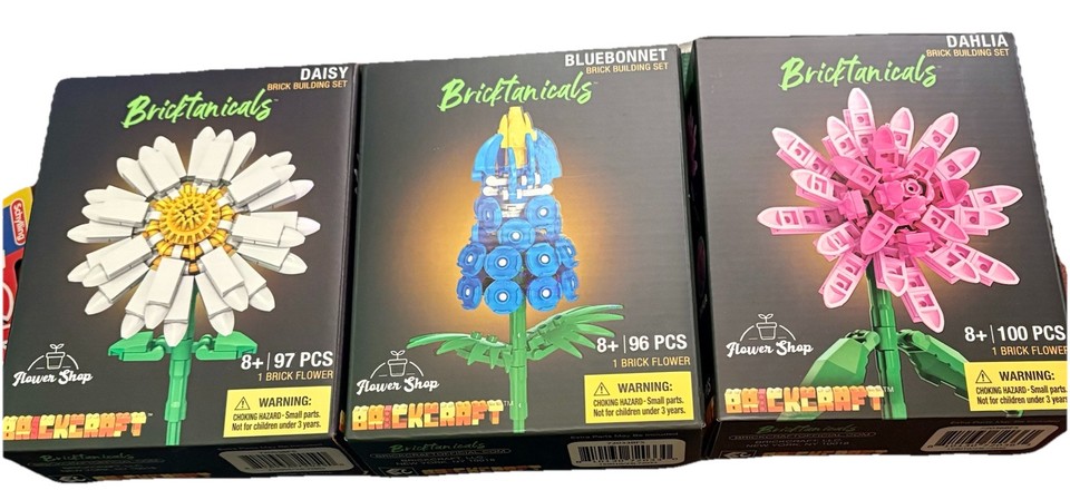 Bricktanicals Dahlia Bluebonnet Daisy Building Set Brickcraft Flowers ...