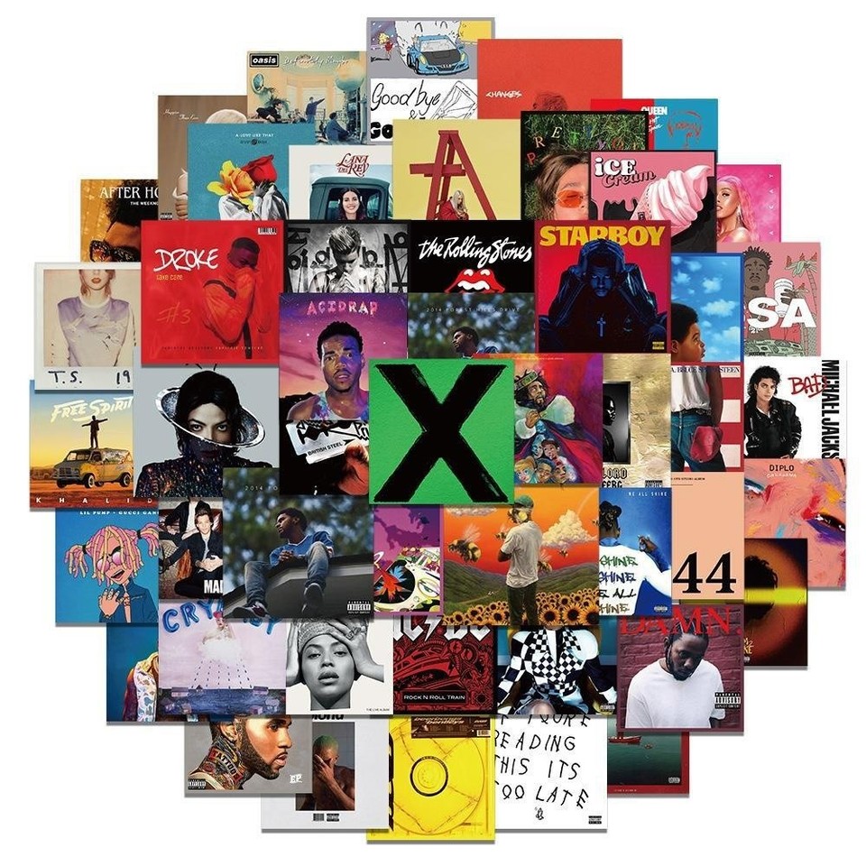 100/50 Artist Singer Album Cover Sticker Pack | eBay