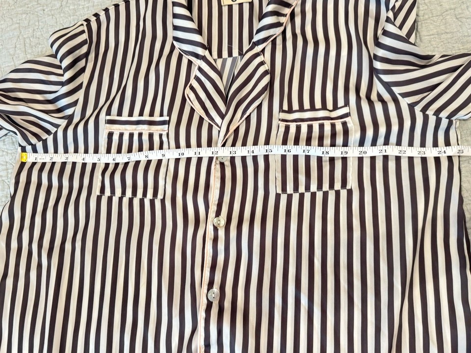 Show Me Your Mumu Silky Pajamas 2-Piece Top Bottoms Sleep Black White ...