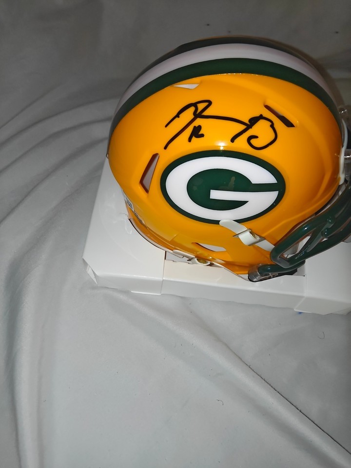 Aaron Rodgers Green Bay Packers Signed Riddell Speed Mini Helmet ...