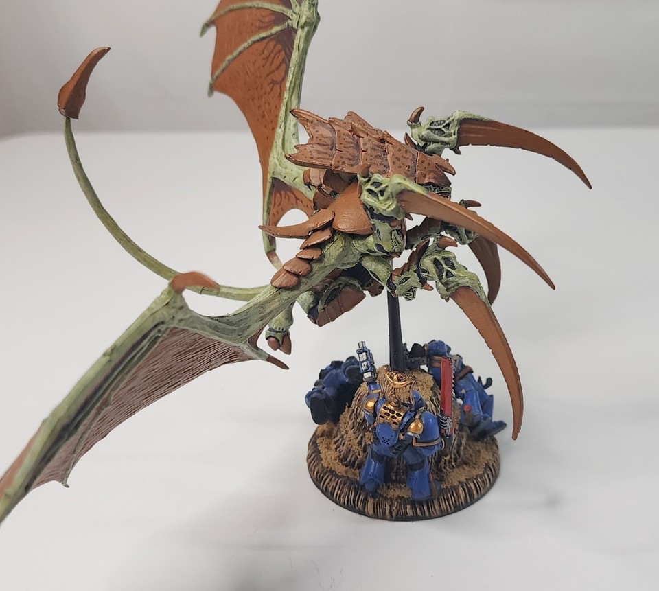 Warhammer 40k Flying Hive Tyrant On custom Base WH40K Winged Oldhammer ...