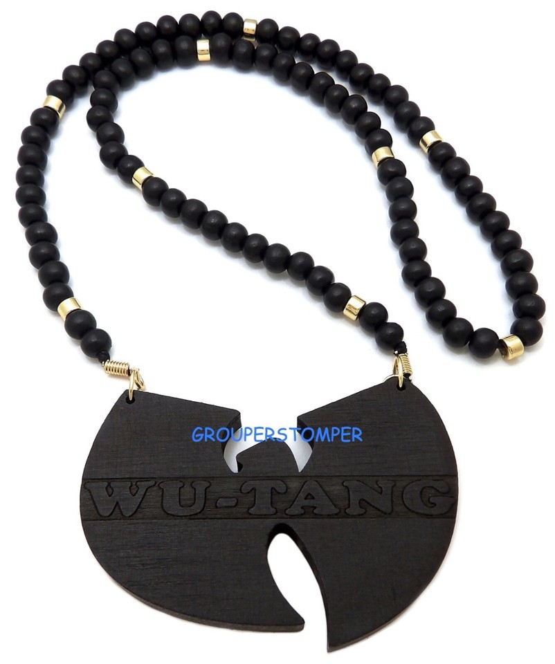 WU-TANG Necklace New Good Wood Style Pendant with Wood Bead Chain | eBay