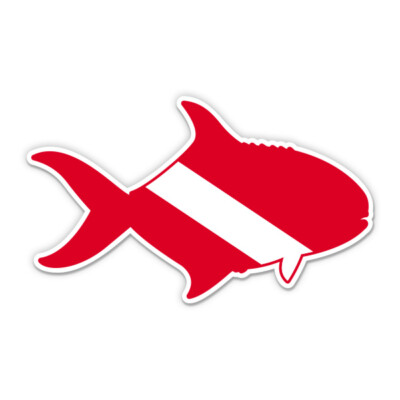 Pompano Fish Dive Flag Scuba Florida Vinyl Sticker - Phone Car | eBay